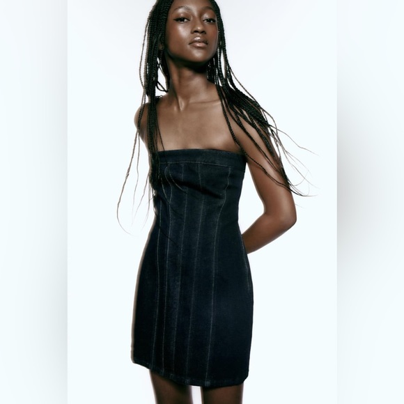 Zara | Dresses | Zara Denim Corset Dress | Poshmark
